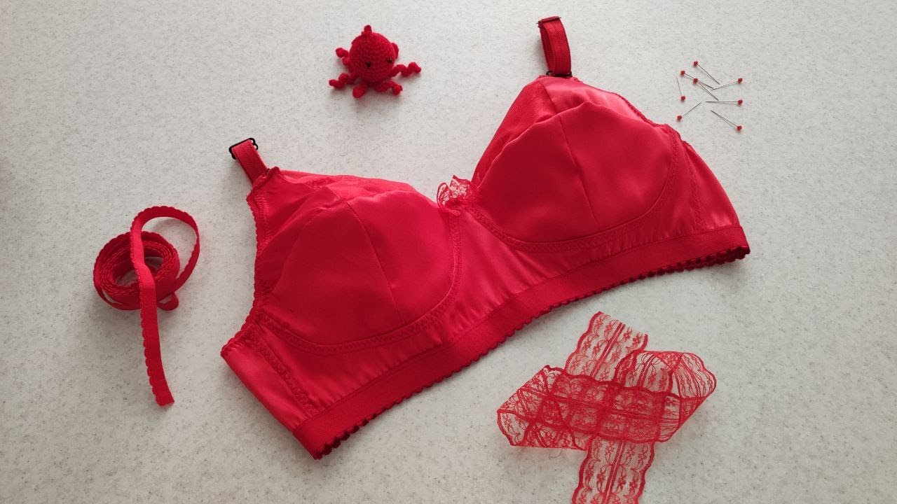 Learn a super EASY four pieces bra suitable for larger breasts! - YouTube