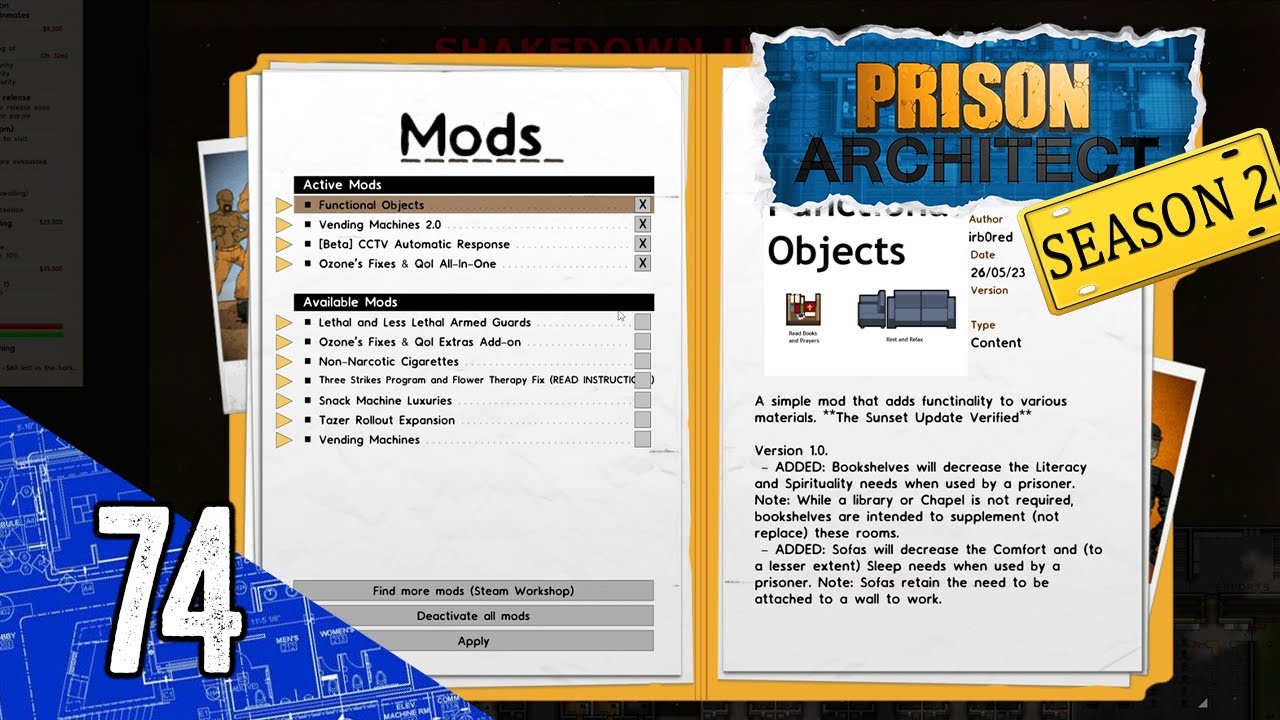 We Installed Some Mods! - Prison Architect: Season 2.5 - Part 74 - YouTube