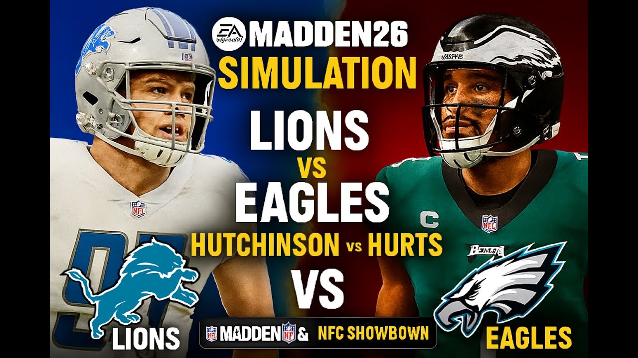 Lions vs Eagles | LIVE NFL Madden 26 Simulation | Live Scoreboard - YouTube