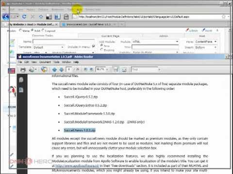 DotNetNuke Tutorial, News Module in multiple languages - Succell News ...
