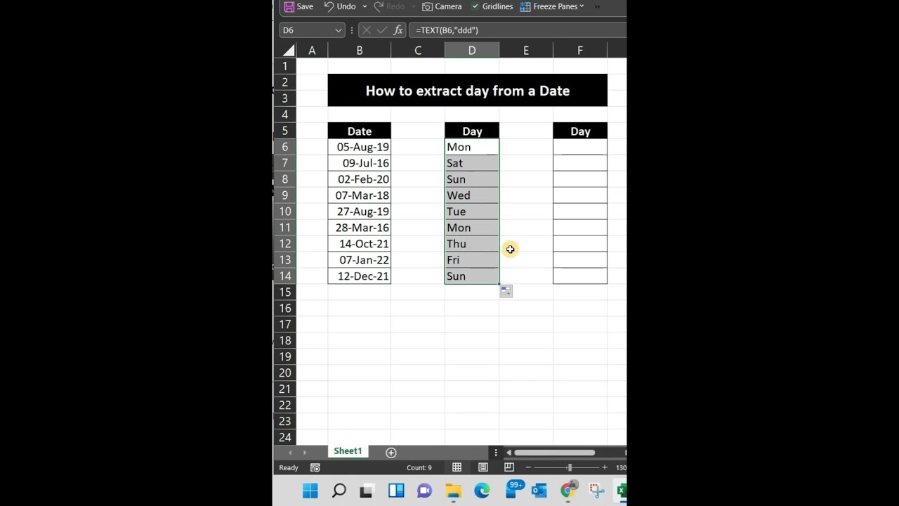 How To Extract Day From A Date YouTube How To Extract Day From A Date YouTube