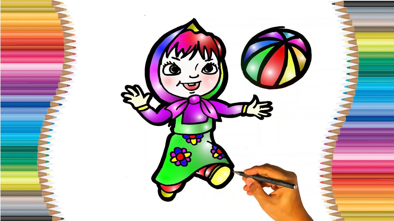 Marsya & the bear draws and colors marsya & the bear for kids - YouTube