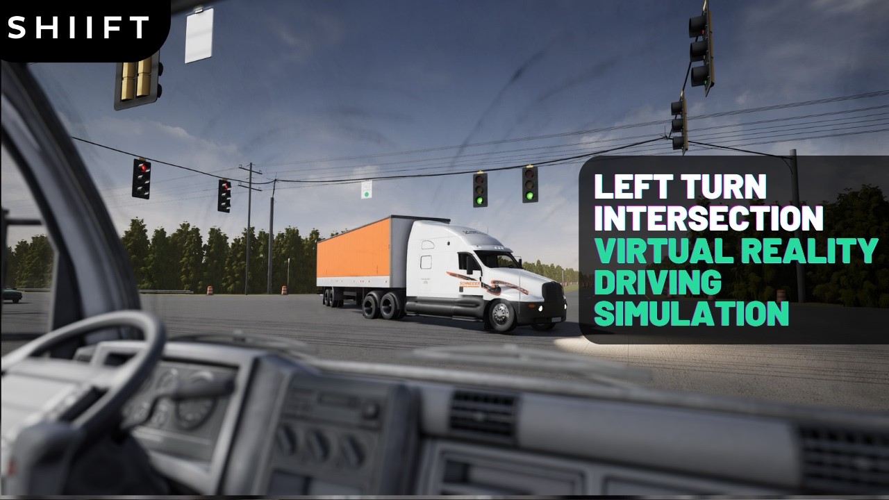 Truck Driving Virtual Reality Simulation | Left Turn Intersection ...
