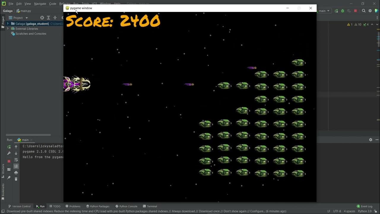 Galaga in Python! - YouTube