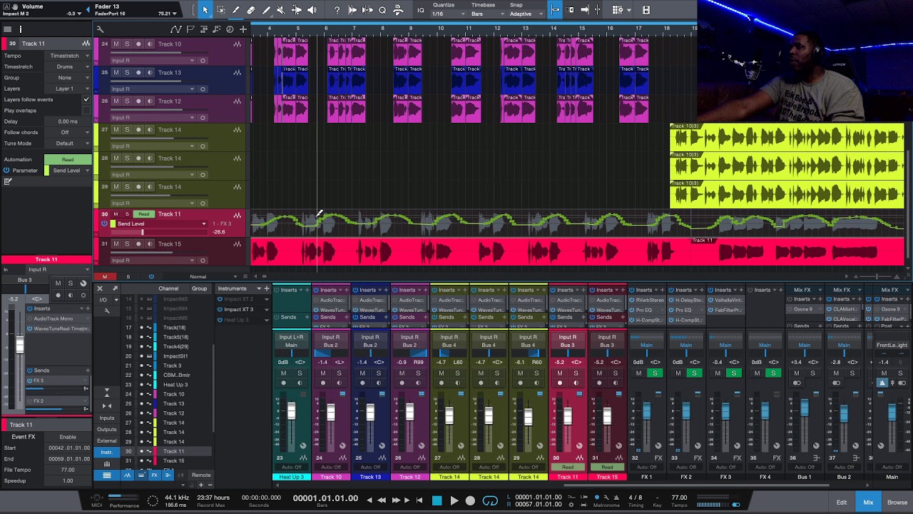 Reverb and delay throws on adlibs in Studio One 4. - YouTube