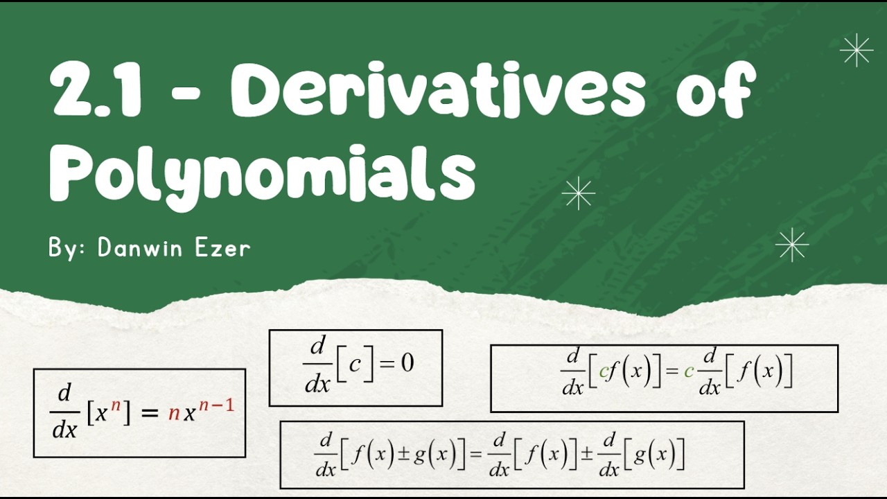 MCV4U - 2.1 - Derivatives of Polynomials - YouTube
