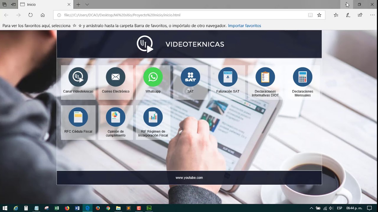 Crear una Pagina web de Inicio html personalizada - YouTube