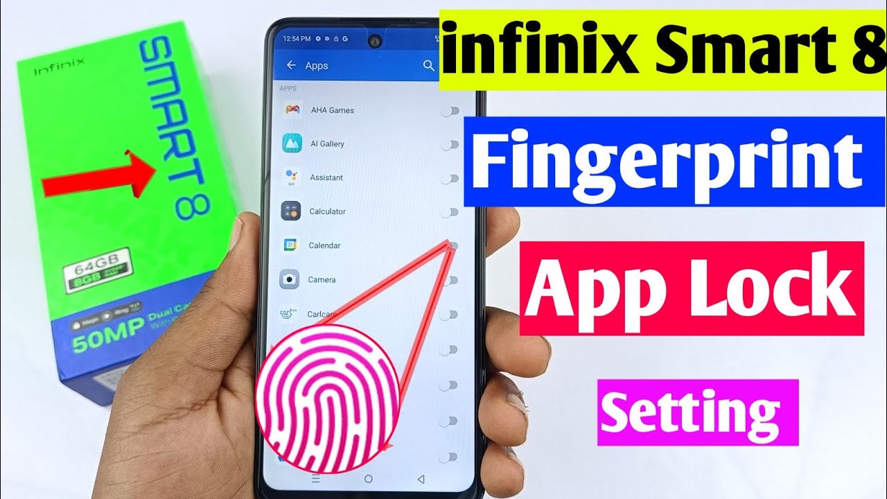 infinix smart 8 fingerprint app lock setting/infinix smart 8 me app me ...