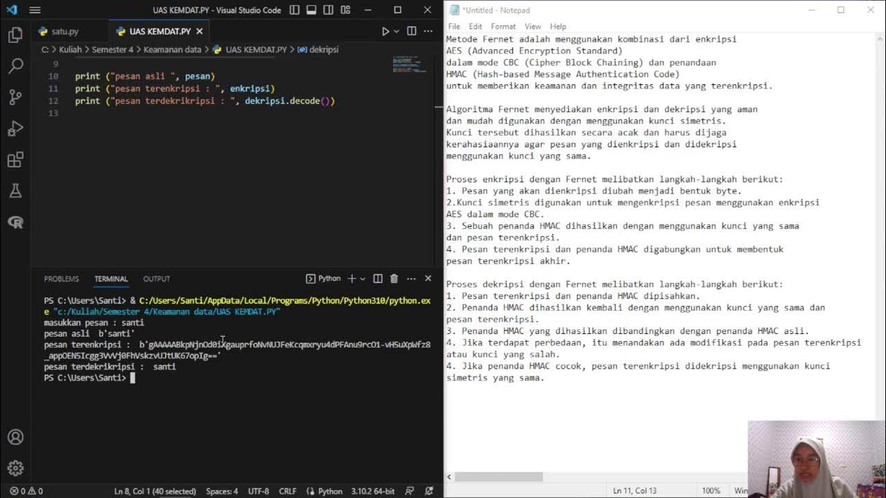 KRIPTOGRAFI MODERN METODE SIMETRI MENGGUNAKAN ALGORITMA FERNET - YouTube
