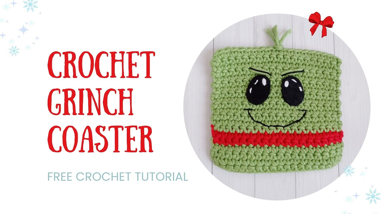 🎄 Tutorial - How to crochet Grinch coaster #crochet #tutorialcrochet # ...