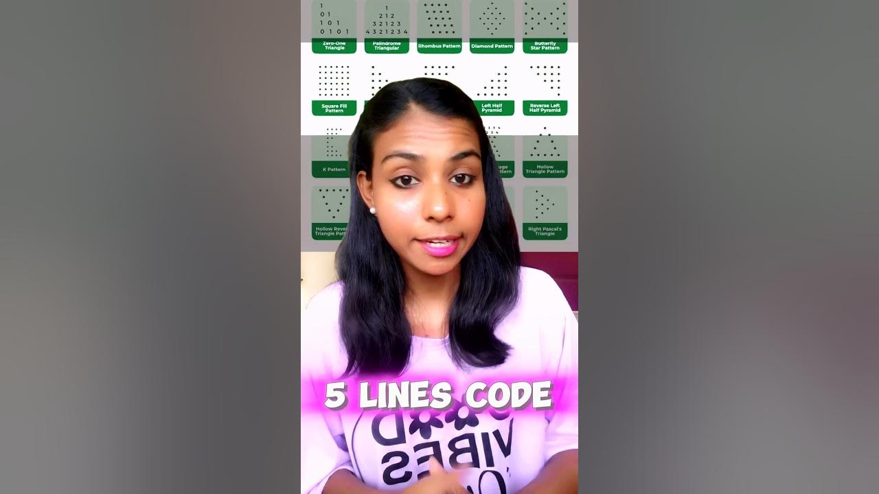 5 lines of code for Normal - Inverted - Left side - Right side Pyramid ...