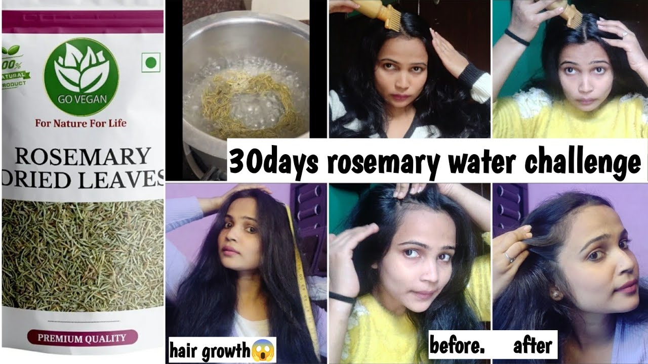 rosemary water 30 day hair regrowth, challenge with shocking results 😱😱 ...