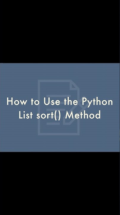 How to implement Lists sort( ) method in Python | Part - 1| #lists #pythonprogramming # ...