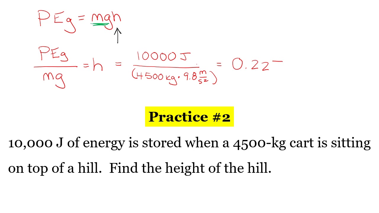 Energy - Potential Energy (PE) Calculations - YouTube