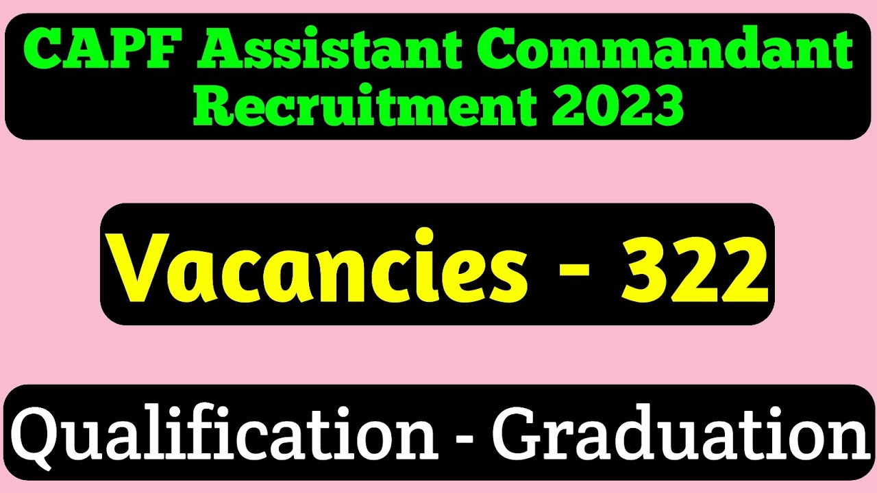 UPSC CAPF AC notification 2023 | upsc capf form fill up | upsc capf ...