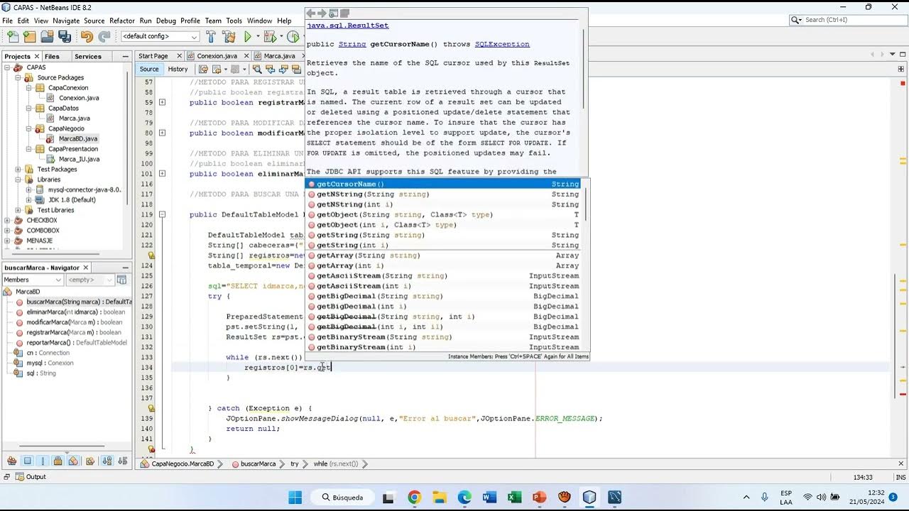 Java y NetBeans Clase 4 Programación en Capas PARTE XII CapaPresentacion: Formulario - Buscar ...