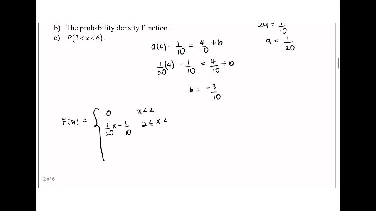 Find probability density function from cumulative distribution for a ...