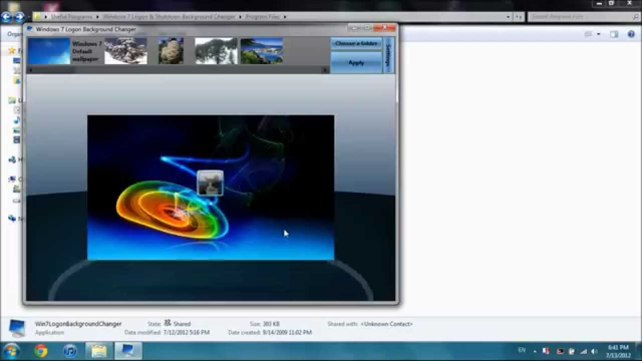 How to change the logon and shutdown background for Windows 7 - YouTube