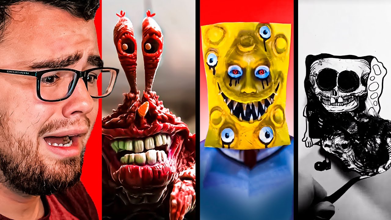 Reacting to CURSED SPONGEBOB In REAL LIFE! (Scary) - YouTube