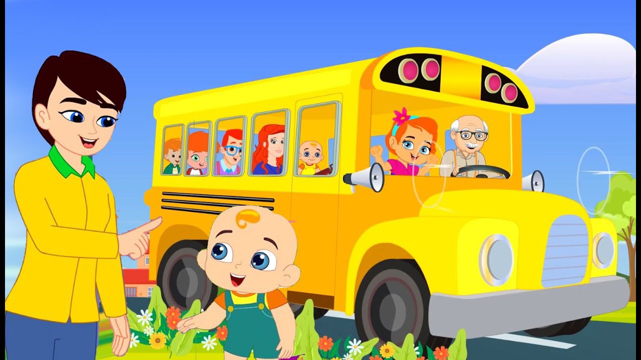 Wheels On The Bus Go Round And Round + Five little monkeys - Kids Songs ...