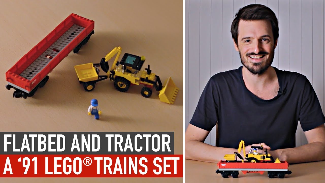 Talking & building 1991 LEGO® Trains set 4543 "Railroad Tractor Flatbed ...
