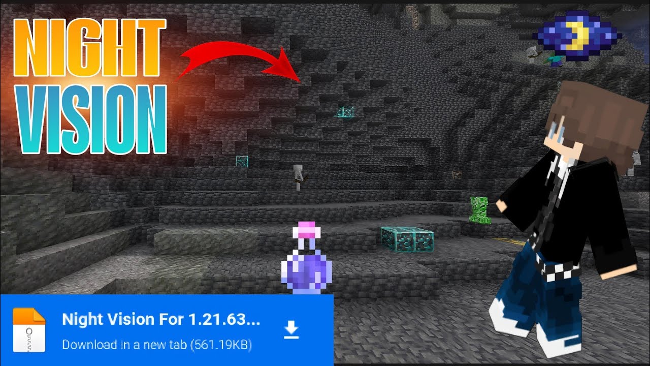 NIGHT VISION TEXTURE PACK MCPE 1.21|| Night vision texture pack bedrock ...