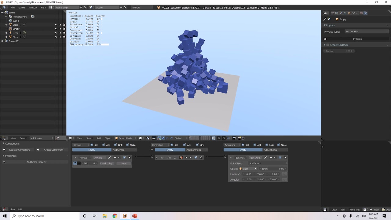 Upbge Adding And Removing Objects Using The Edit Object Actuator Youtube