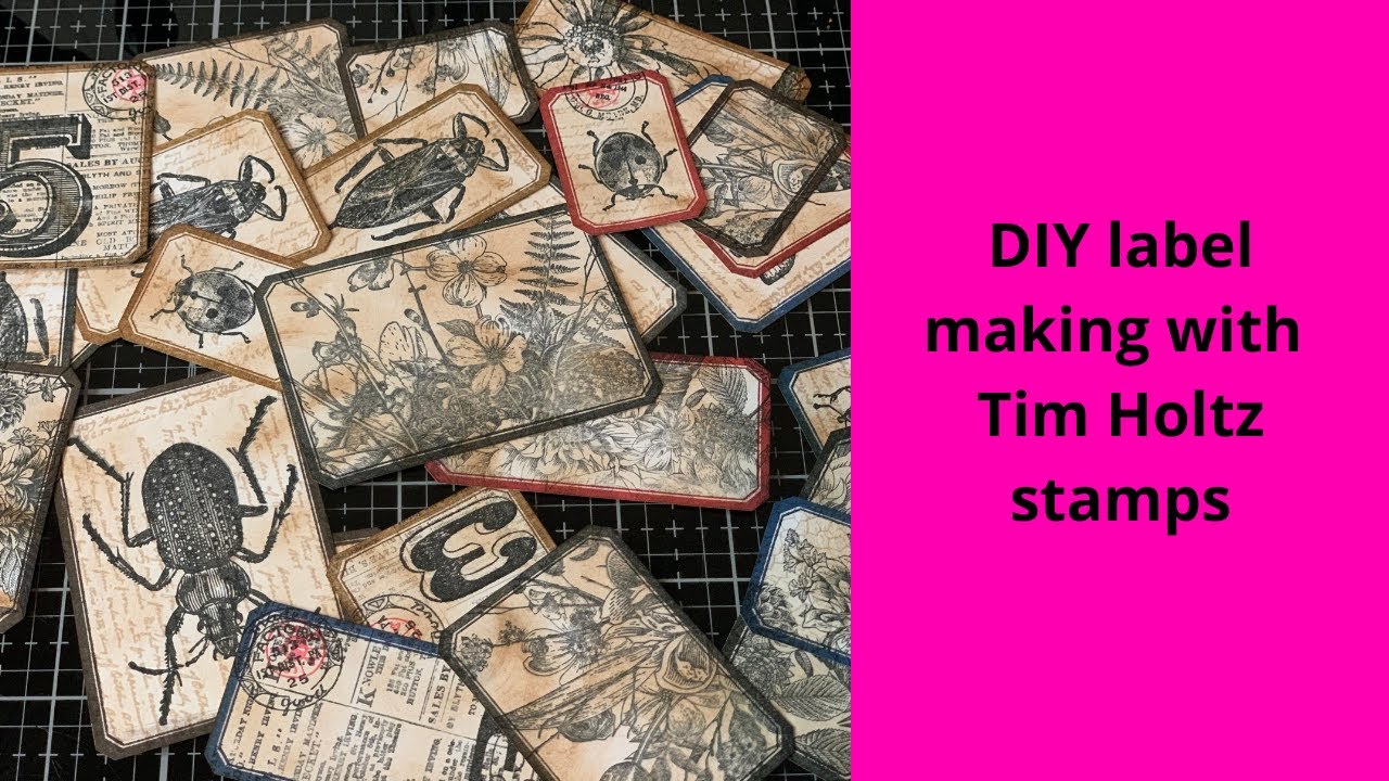 DIY Making Labels with Tim Holtz stamps - YouTube