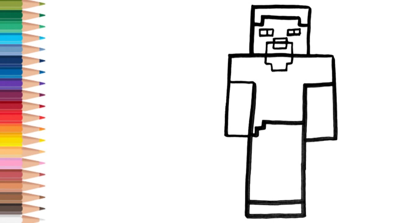 How To Draw Steve MINECRAFT? Stiv MINECRAFTni qanday chizish mumkin ...