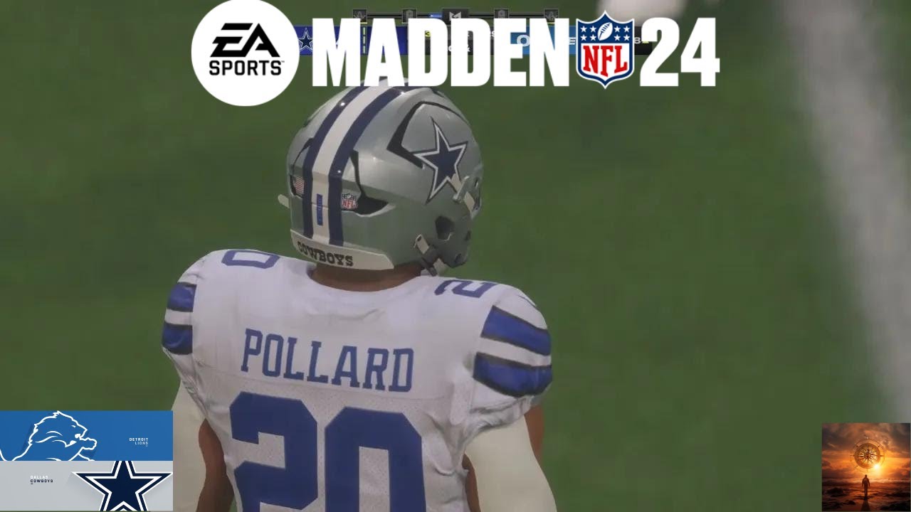 Dallas Cowboys vs Detroit Lions Updated Rosters Madden 24 Sim Gameplay ...