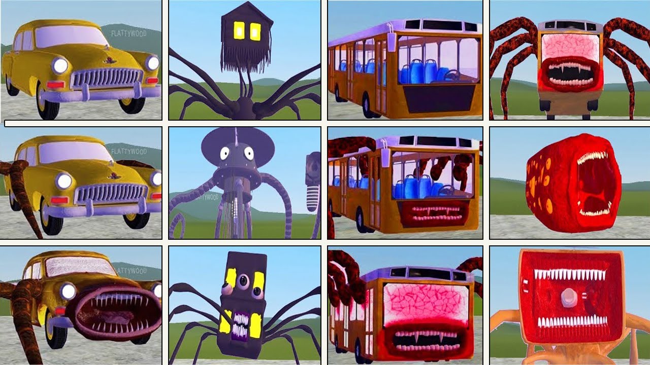 EVOLUTION OF MONSTERS: HOUSE HEAD, MEGAHORN, CAR EATER, BUS EATER ...