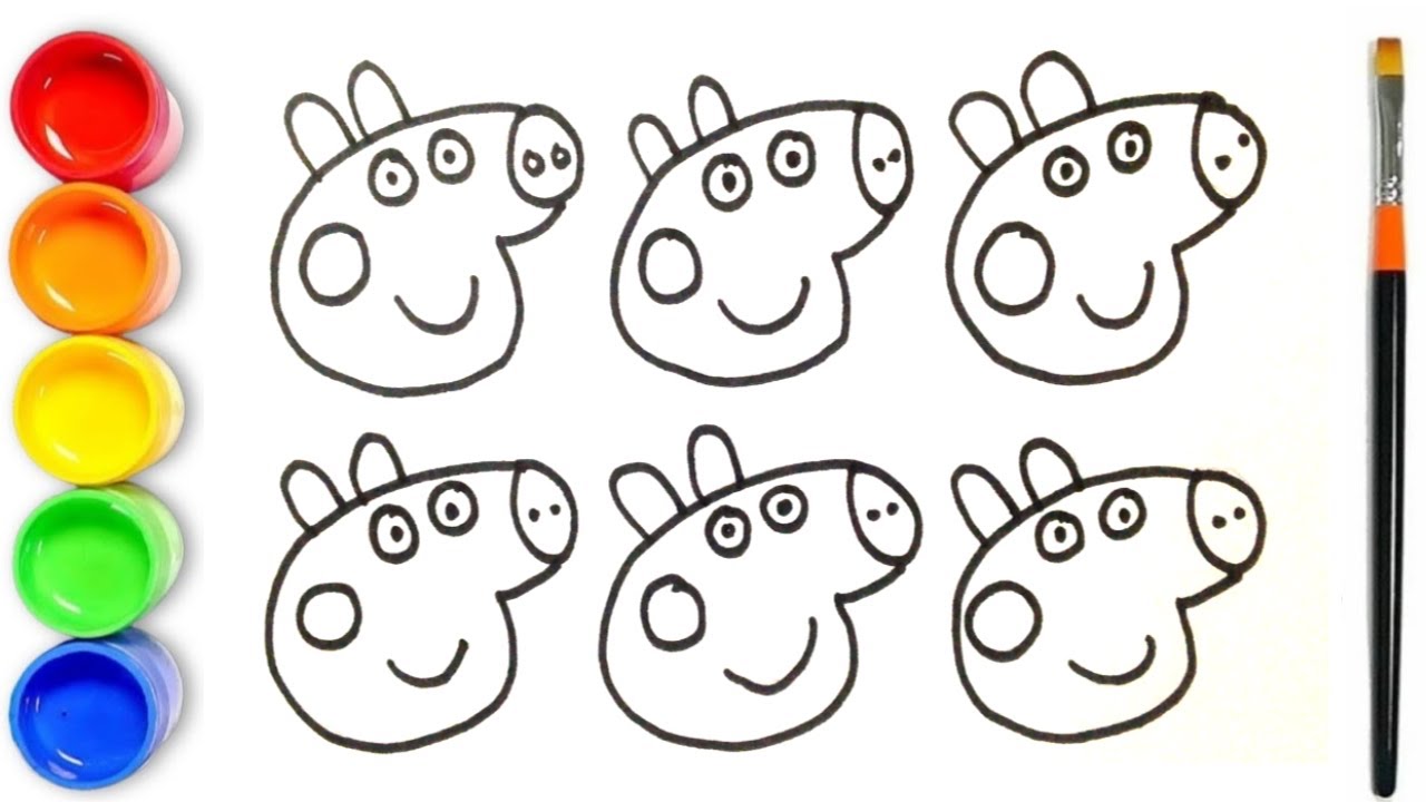 Peppa Pig Drawing, How to draw Peppa Pig, Draw Peppa Pig - YouTube