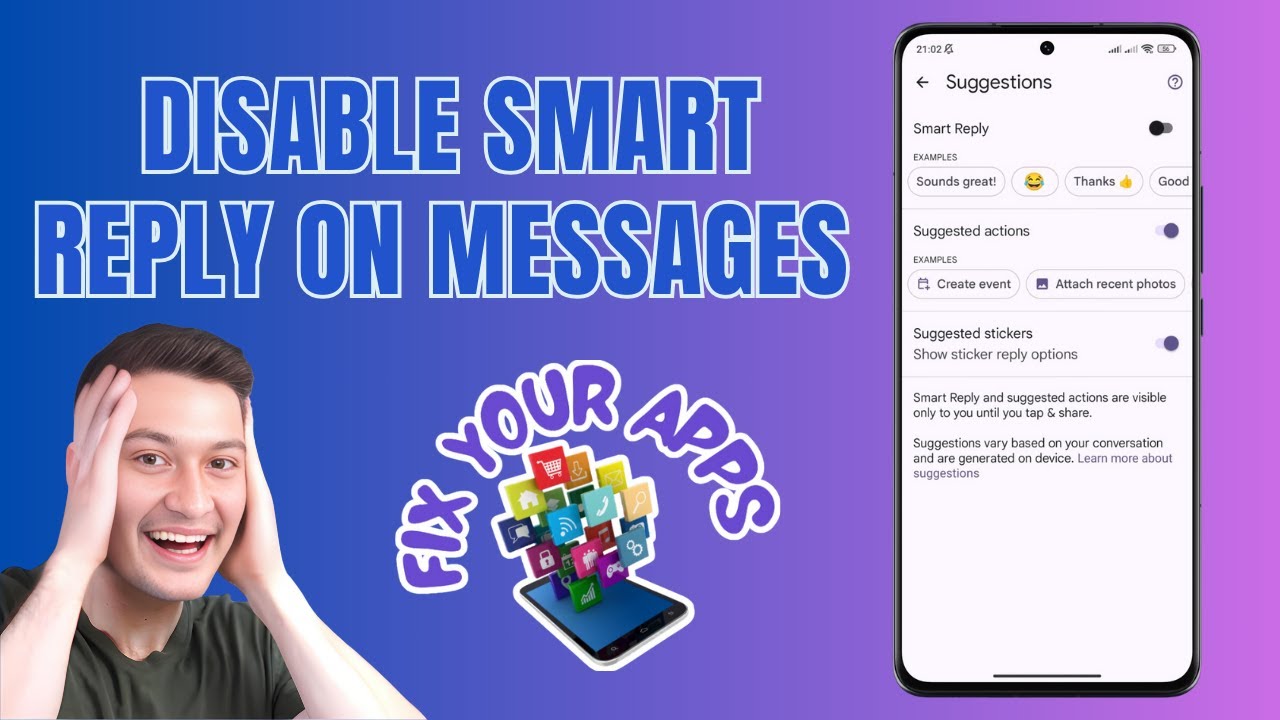How to Disable the Smart Reply on Messages - YouTube