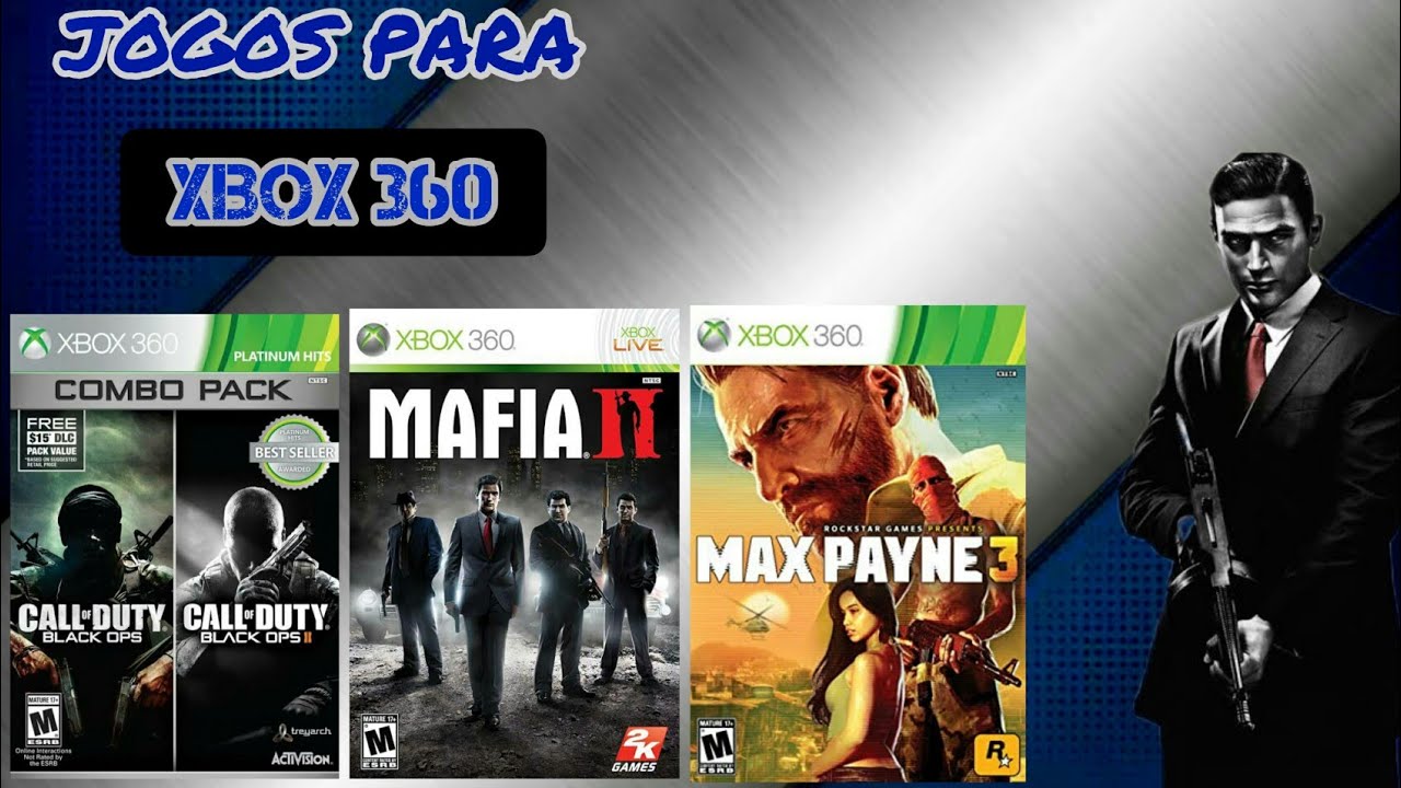 C0NT4 XB0X 360 COM MAX PAYNE 3, MAFIA II, COD BLACK OPS, GEARS OF WAR ...