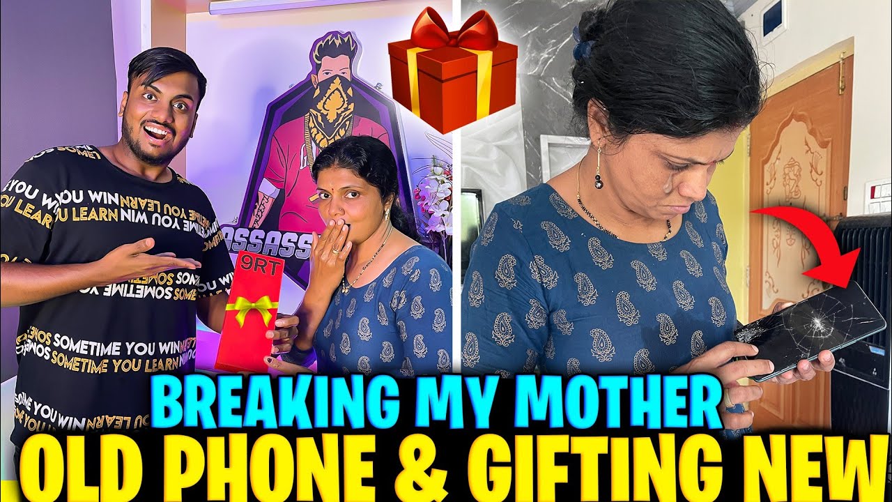 Breaking My Mother Old Phone & Gifting New Phone To Mother - YouTube