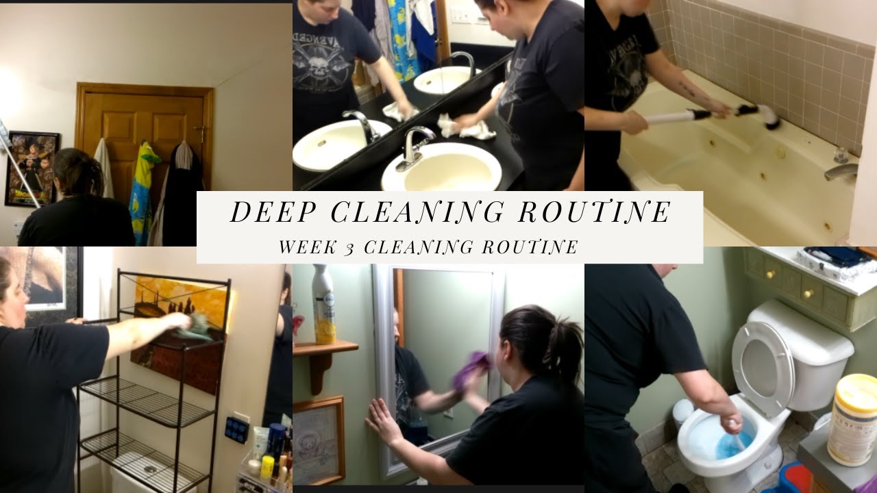 Weekly Deep Cleaning Routine | Week 3 Upstairs & Downstairs Bathrooms ...