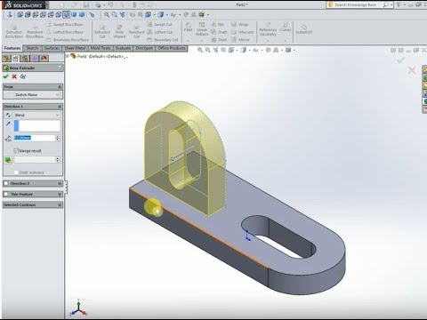 solidworks basic part modling design tutorial beginners - YouTube