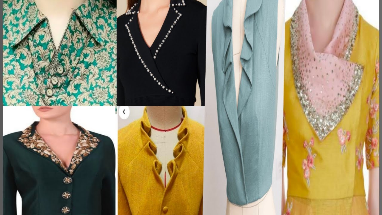 different types of collar neck designs printed kurti gala designs - YouTube