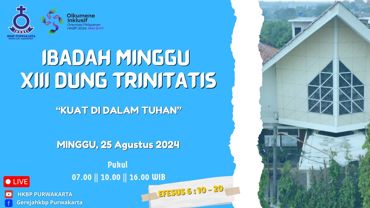 IBADAH MINGGU SIANG XIII DUNG TRINITATIS. - YouTube