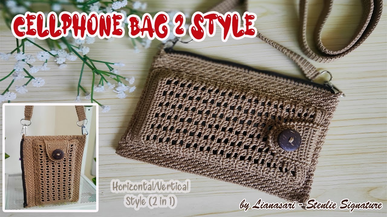 Crochet Cellphone Bag - Tas Hp Rajut (2 Style) - YouTube