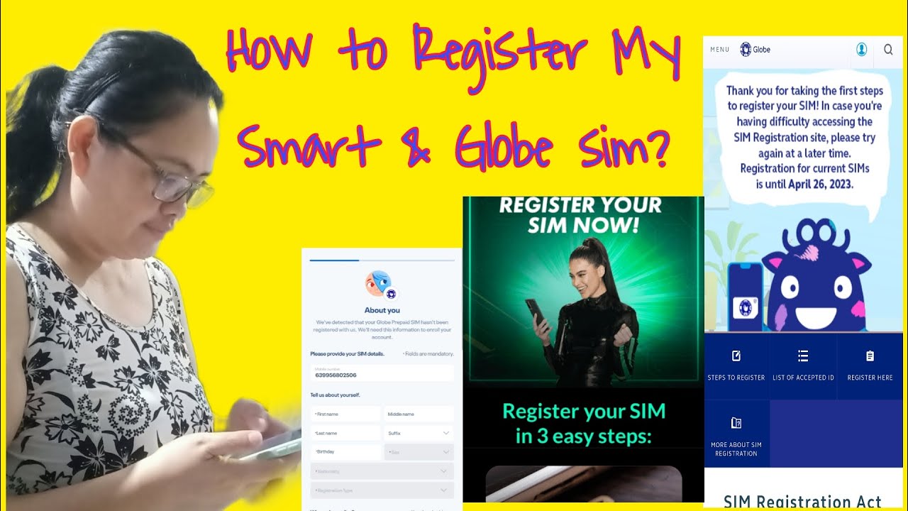 HOW TO REGISTER SMART/GLOBE SIM CARD#globesimcardregistration # ...
