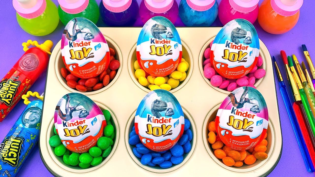Satisfying Video I Magic Kinder Joy Surprise Eggswith Color Tray ...