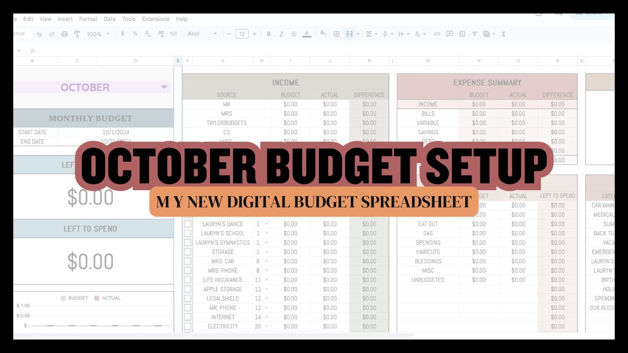 OCTOBER BUDGET SETUP| MONTHLY BUDGET| HOW I BUDGET OUR MONTHLY INCOME ...