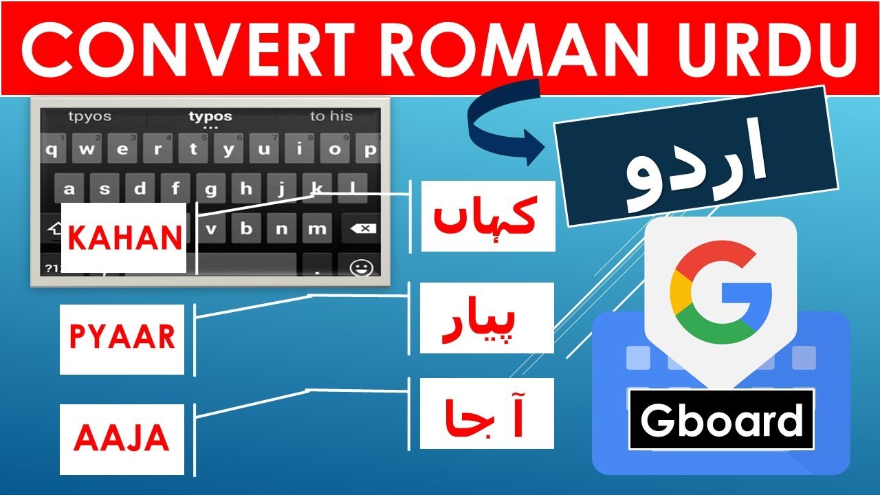 CONVERT ROMAN URDU TO REAL URDU - HAND WRITING - Gboard - YouTube
