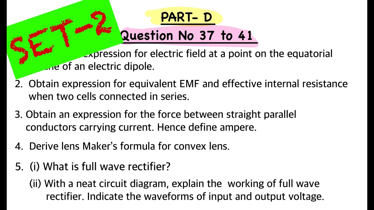 SET 2 PART D Questions & Answers - YouTube