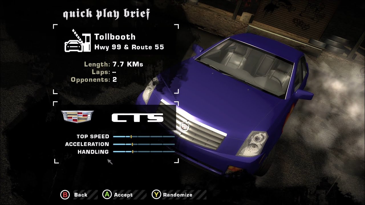 NFSMW Quick Race Cadillac CTS - YouTube