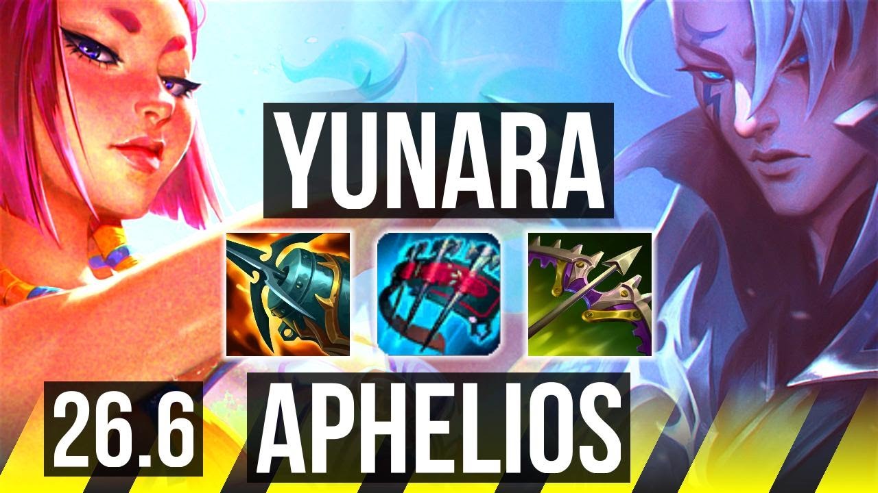 YUNARA & Blitzcrank vs APHELIOS & Thresh (ADC) | Good KDA: 17/1/5 | KR ...