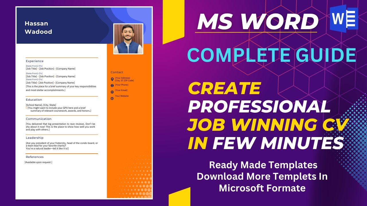 Ms Word How To Make Job Winning Professional CV Complete Guide ...