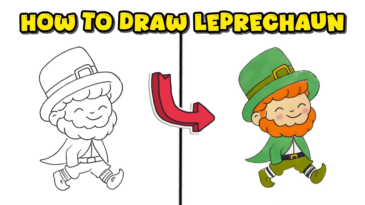 How to Draw a Leprechaun – Step-by-Step Art Tutorial with Colorful ...