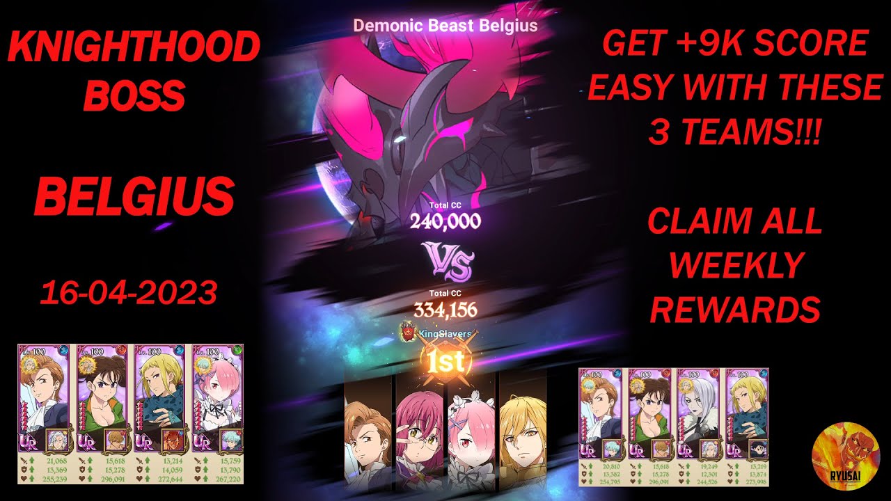 GRAND CROSS || KNIGHTHOOD BOSS BELGIUS || +9K SCORE ON HELL DIFFICULTY ...